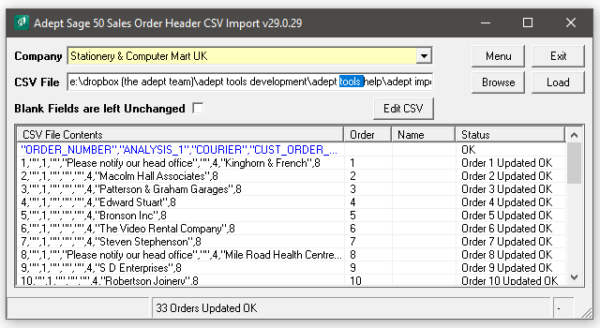 Amend Sales Order Header in Sage 50 - Adept Sage 50 Add-Ons
