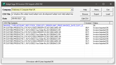 Import Invoices into Sage 50 - Customer Sales Invoices & Credits