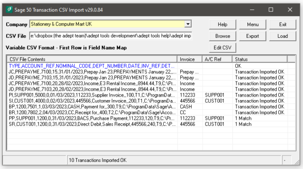 Import Data into Sage 50 - All Sage Transaction Types plus More